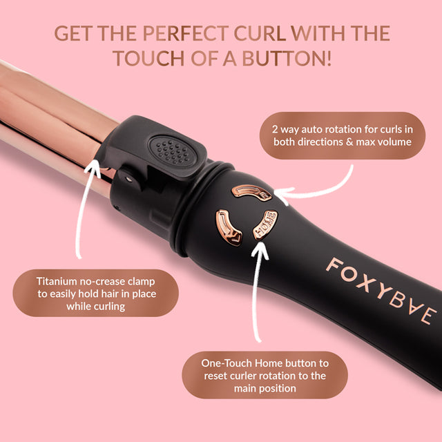 Rose Gold Titanium Sleek Rotating Curler - FoxyBae – FOXYBAE.COM
